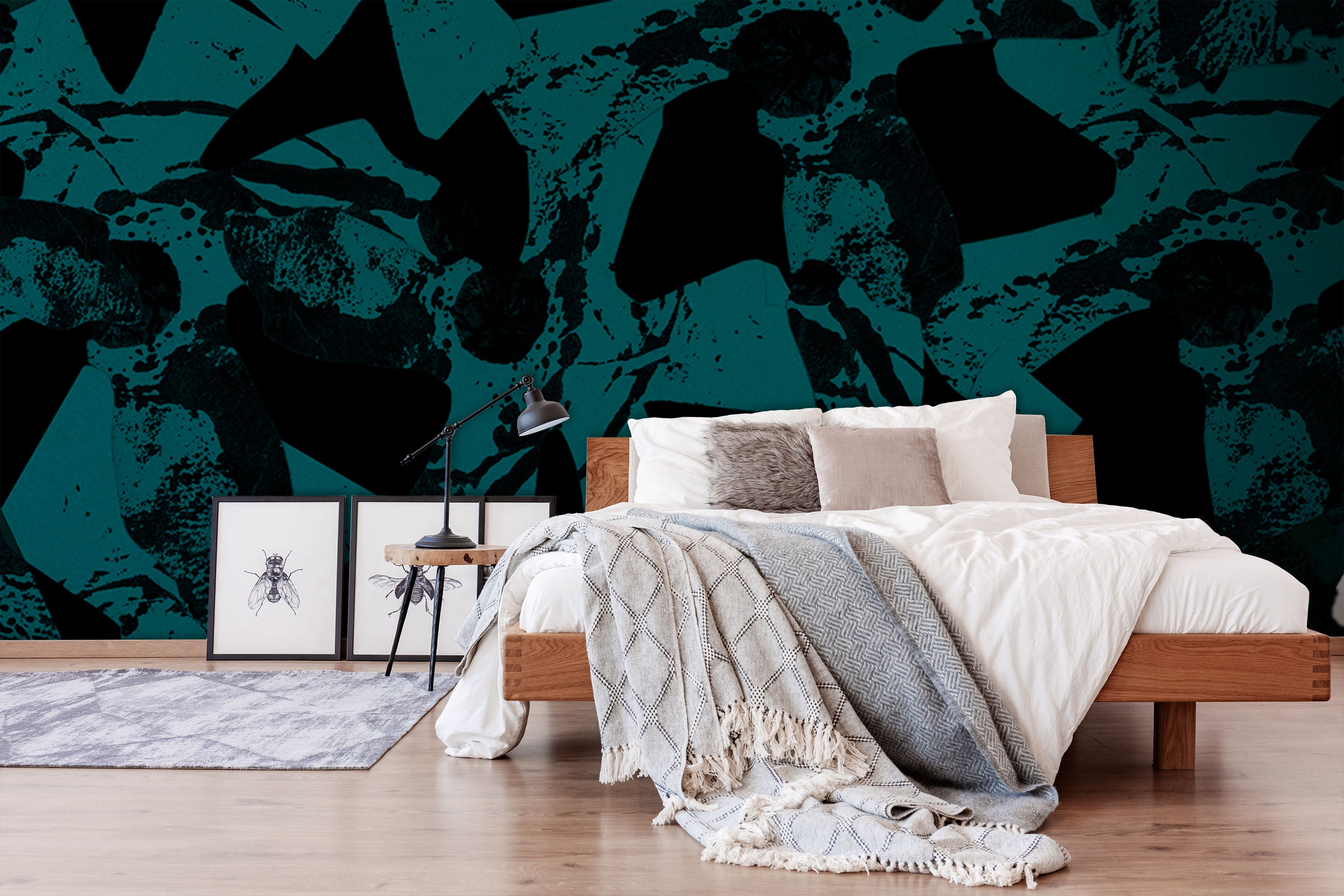Discord in Teal + Black Made to Measure Mural – Black Crow Studios