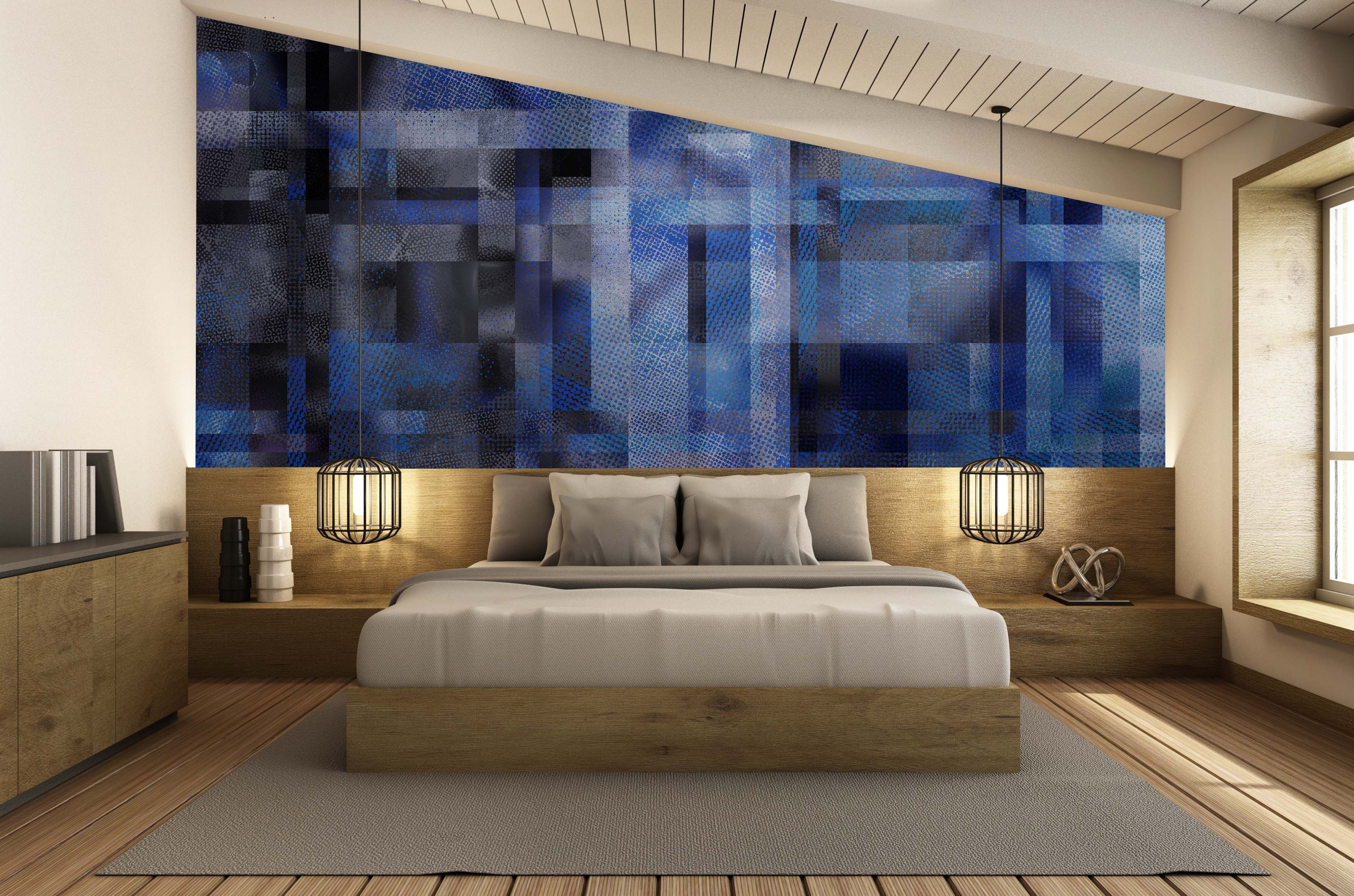Glass Ceiling in Azure - Wallpaper Mural - Quick Ship – Black Crow Studios
