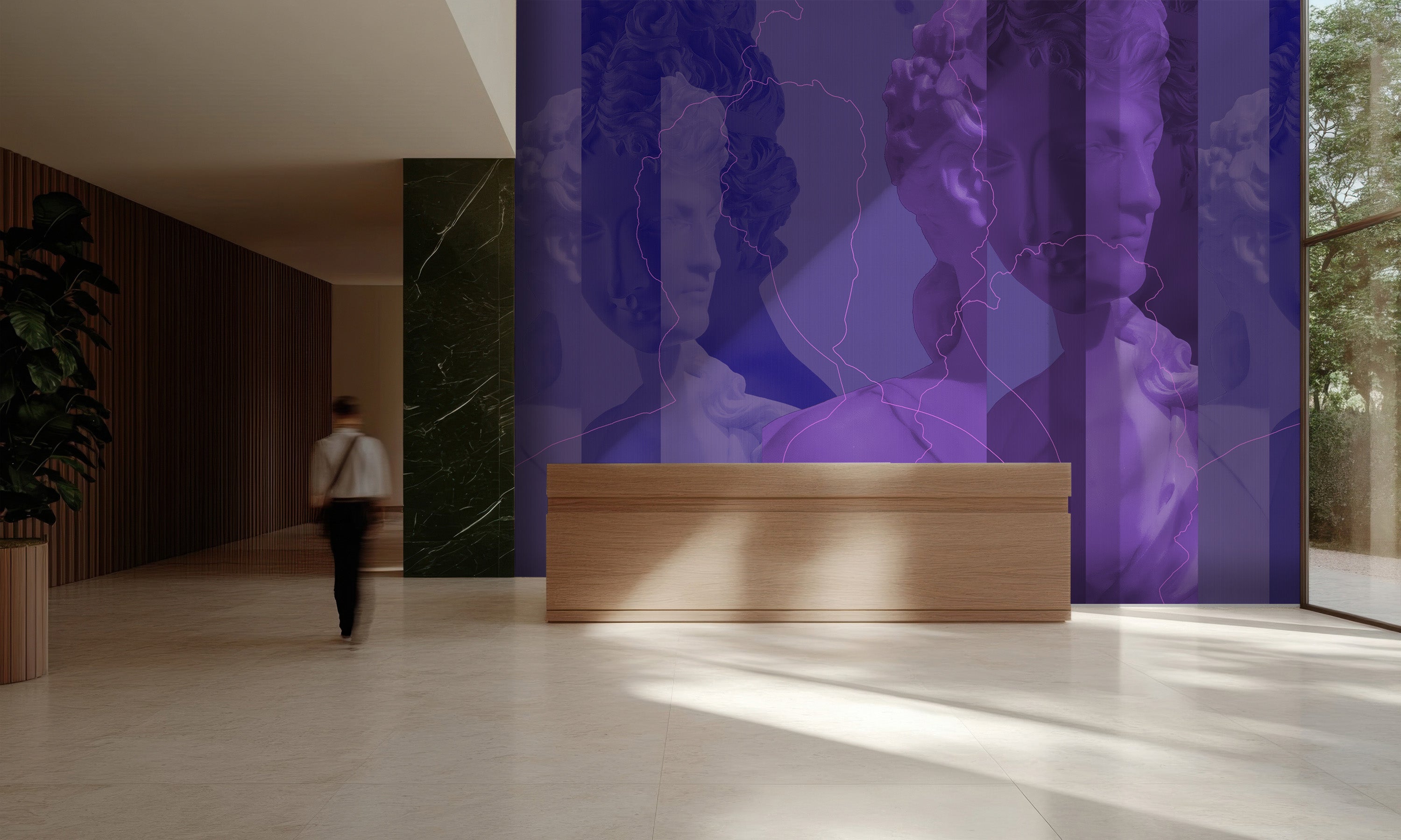 Inversion in Stone - Wallpaper Mural - Quick Ship – Black Crow Studios