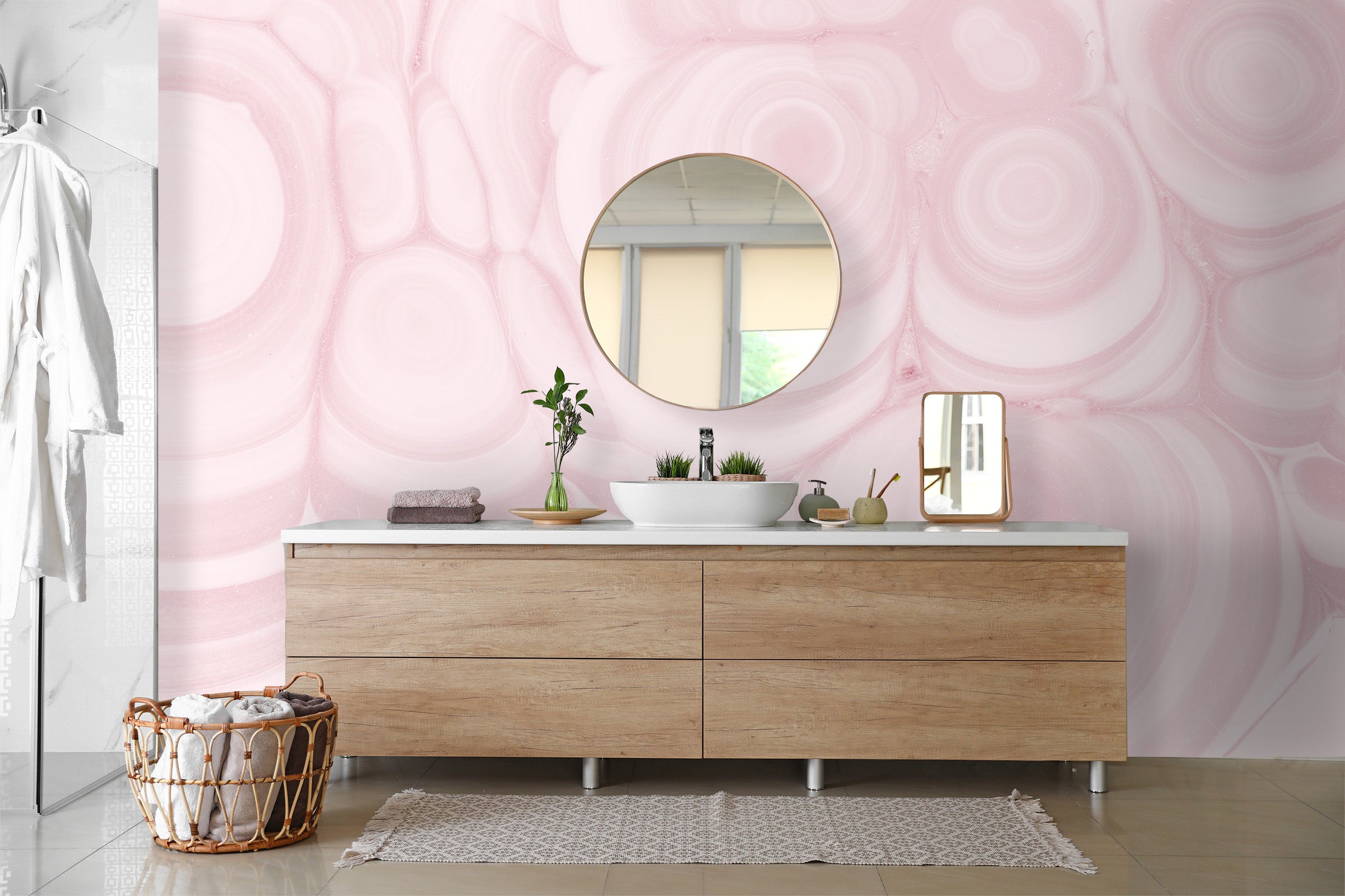 Malachite in Blush Made to Measure Mural – Black Crow Studios