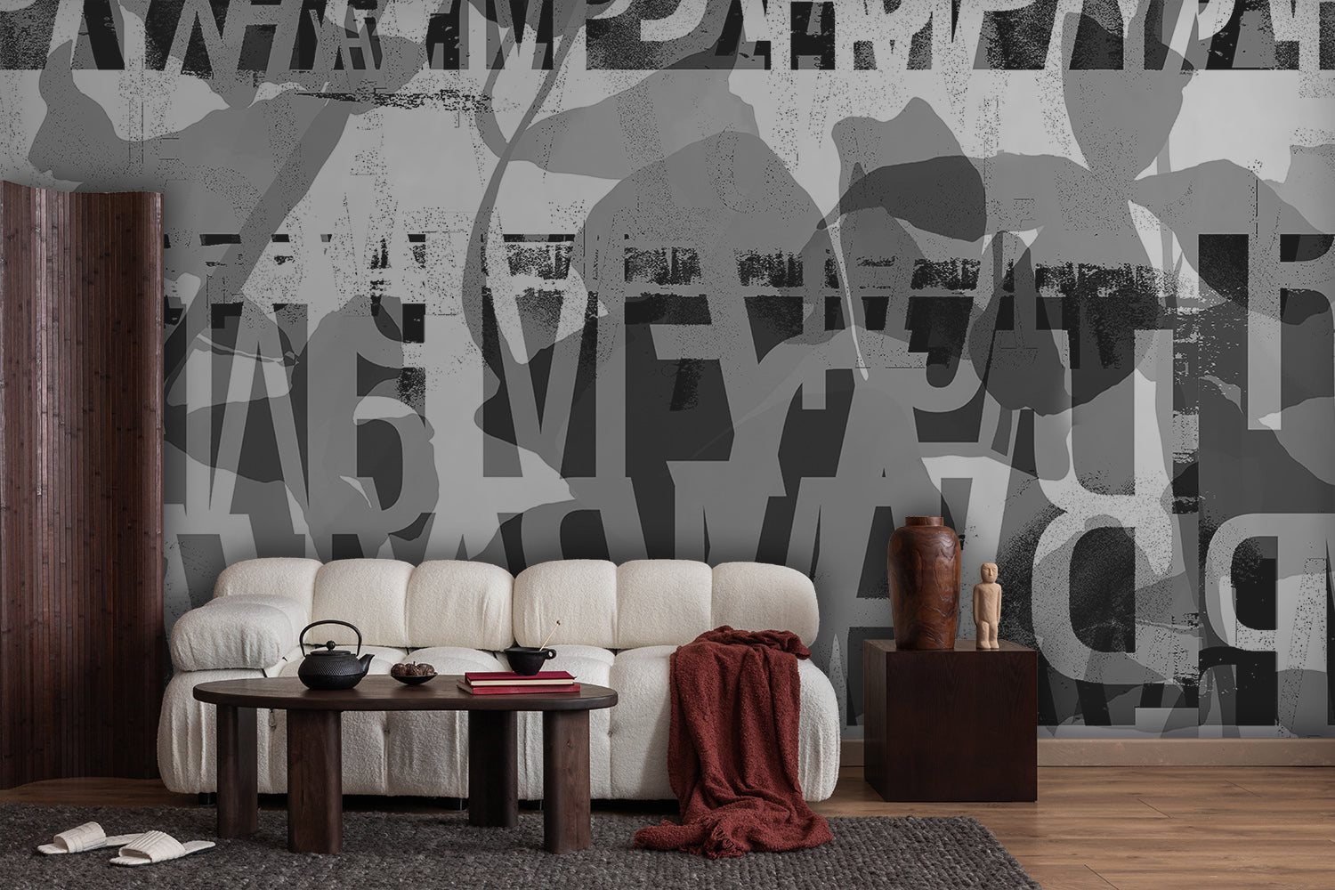 Reimagine in Charcoal - Wallpaper Mural - Quick Ship – Black Crow Studios