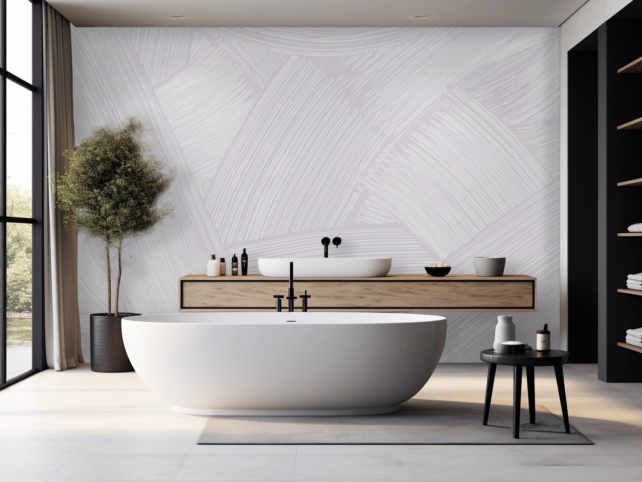 Whirls in Quartz - Wallpaper Mural - Quick Ship – Black Crow Studios