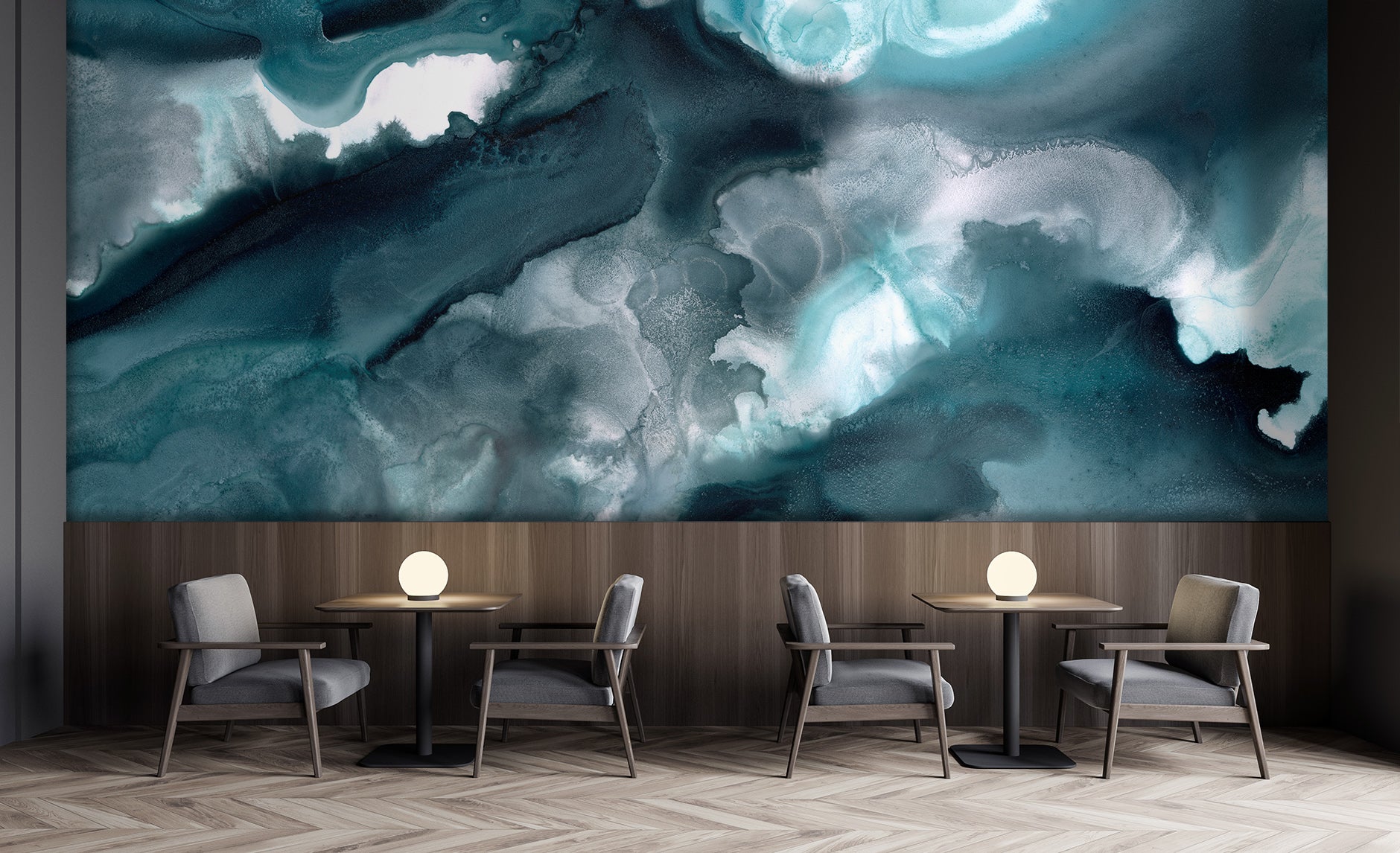 Blue Topaz - Quick Ship Wallpaper Mural – Black Crow Studios
